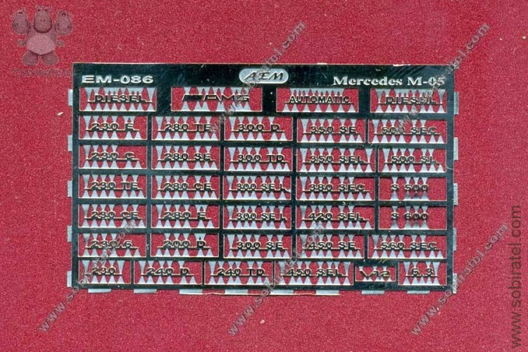 EM-086 фототравление. Набор шильдики Мерседес М 05
